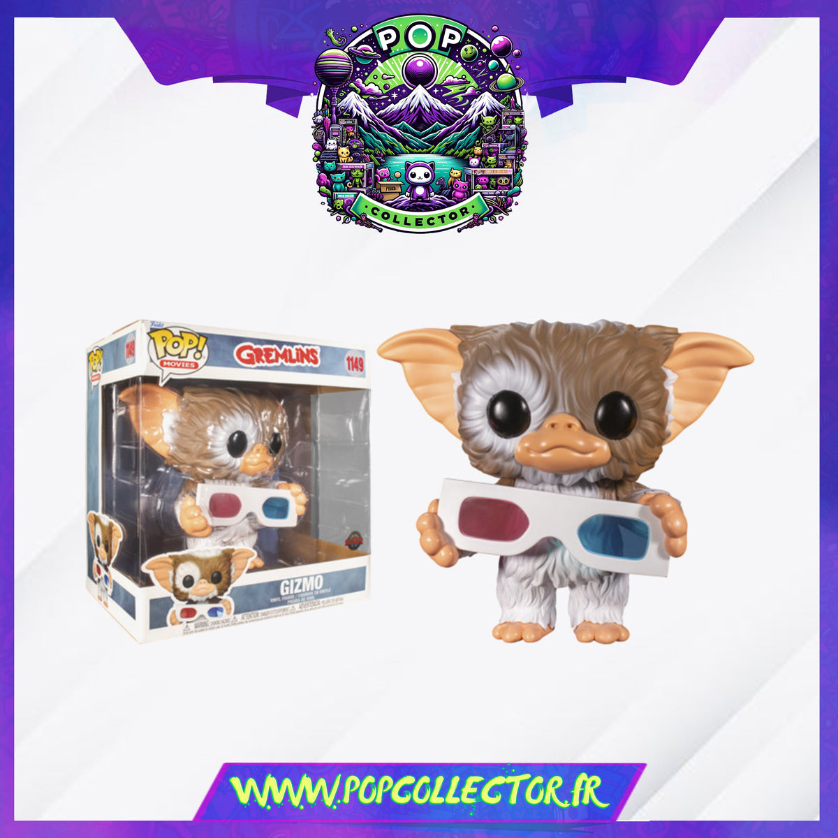 Funko Pop Gremlins 1149 Gizmo with 3D Glasses Jumbo – Pop Collector ...