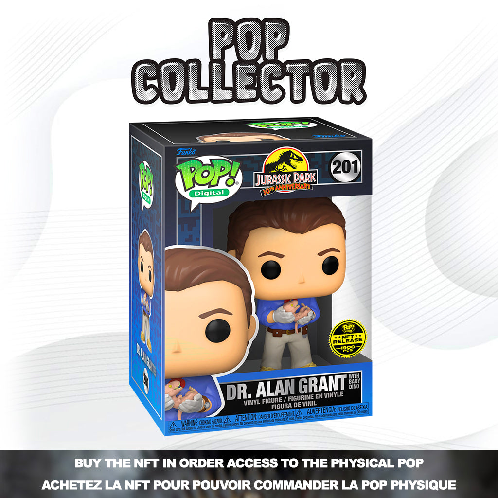 Funko Pop NFT Jurassic Park - 201 Dr Alan Grant With Baby Dino - 1900 ...