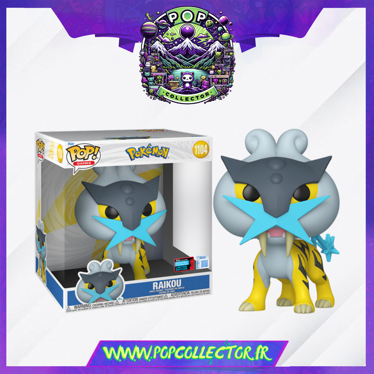 Funko Pop Pokemon 1104 Raikou Jumbo Convention 2025 – Pop Collector ...