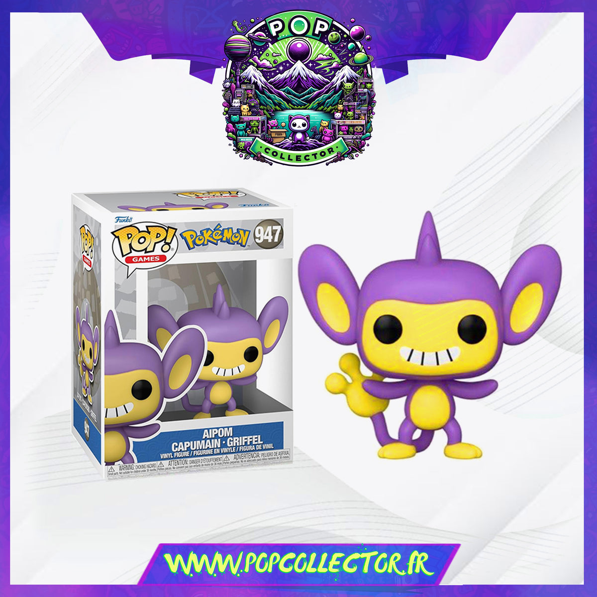 Funko Pop Pokemon 947 Aipom – Pop Collector / Magasin Funko Pop & Loungefly