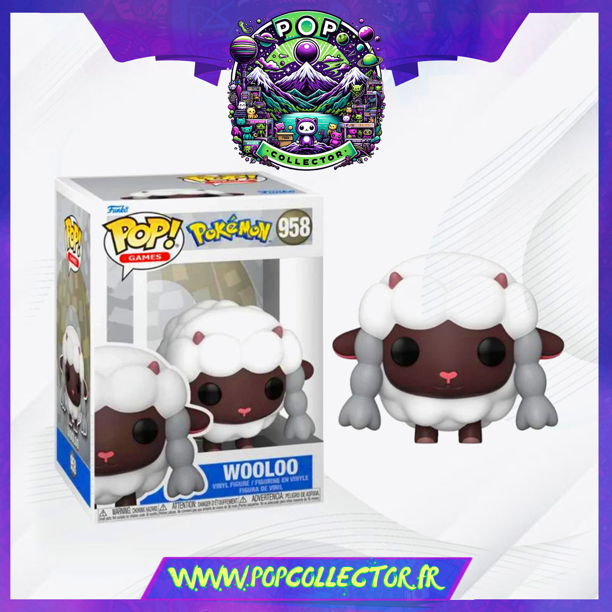 Funko Pop Pokemon 958 Wooloo Moumouton Wolly – Pop Collector / Magasin ...
