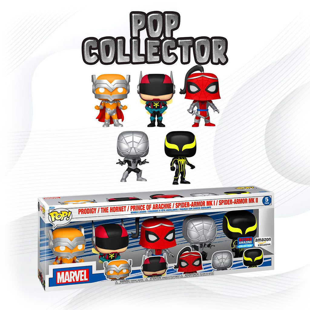Funko Pop Marvel 5 Pack Spider-Man / Prodigy / Hornet / Prince Arachne ...